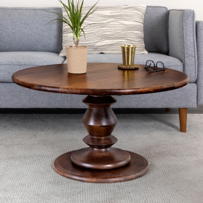 Click here for Storied Home Pedestal Accent Coffee Table  Walnut prices