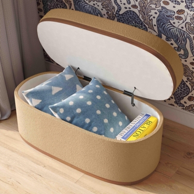 Click here for TOV Furniture Olivier Storage Ottoman  Peach prices