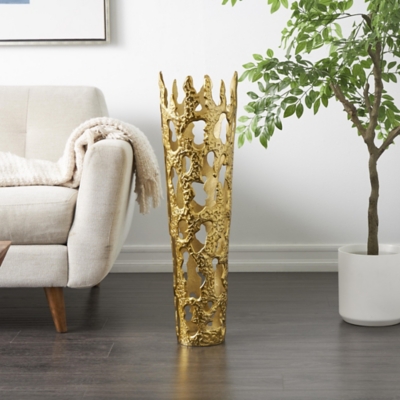 Click here for Bayberry Lane Melted Drip Design Vase  Gold prices