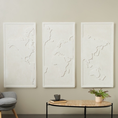 Click here for Bayberry Lane World Map 3D Home Wall Decor Set  Wh... prices