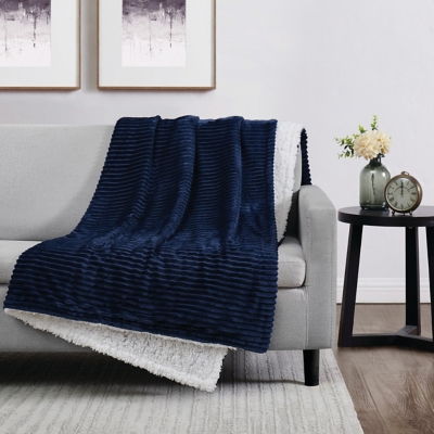 Click here for London Fog Corduroy Solid Throw  Blue prices
