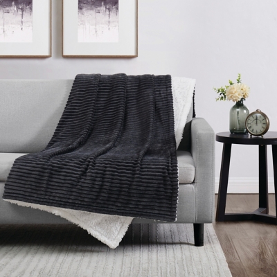 Click here for London Fog Corduroy Solid Throw  Gray prices