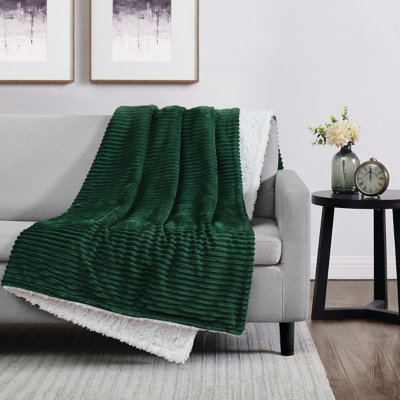 Click here for London Fog Corduroy Solid Throw  Green prices