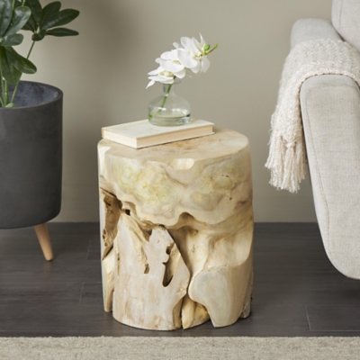 Click here for Bayberry Lane Natural Cutout Accent End Table  Lig... prices