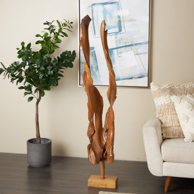Click here for Bayberry Lane Live Edge Floor Sculpture  Brown prices