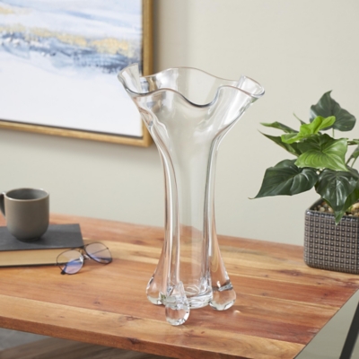 Click here for Bayberry Lane Decorative Fluted Tulip Vase  Clear prices