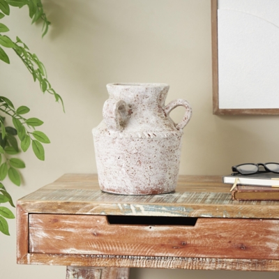 Click here for Bayberry Lane Arched Handles Textured Vase  Cream prices