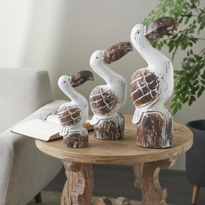 Click here for Bayberry Lane Pelican Sculpture Set  White prices
