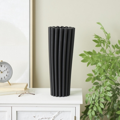 Click here for Bayberry Lane Decorative Ribbed Vase  Black prices