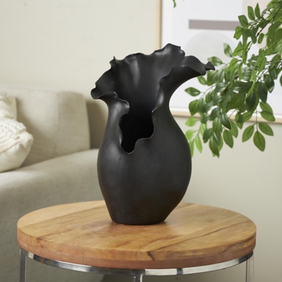Click here for Bayberry Lane Wavy Folded Rim Floral Decorative Va... prices