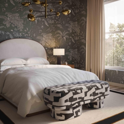 Click here for TOV Furniture Lena Bench  Black/White prices