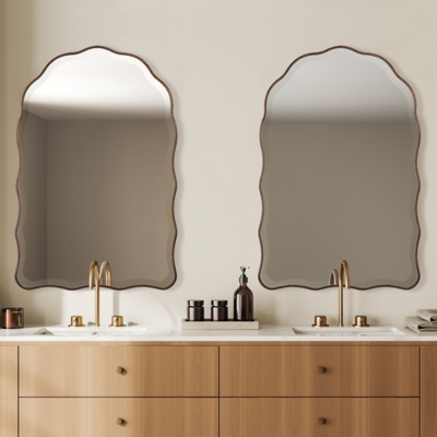 Click here for Exalted Living Scalloped Edges Wall Mirror  Bronze prices
