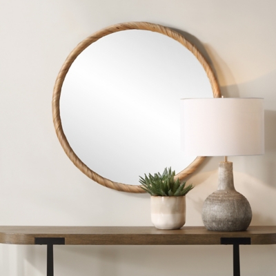 Click here for Exalted Living Round Accent Mirror  Brown prices