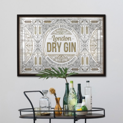 Click here for Storied Home Antique Mirror London Dry Gin Wall Ar... prices