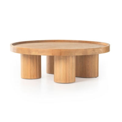 Click here for Ashley Luxe Sculpted Natural Wood Coffee Table prices