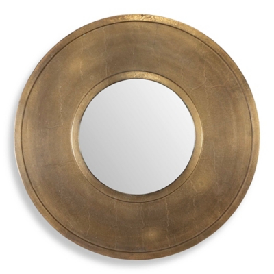 Click here for Ashley Luxe Cast Round Wall Mirror  Brass Finish prices