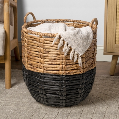 Click here for HAPPIMESS Laurel Laundry Hamper Basket  Natural/Bl... prices