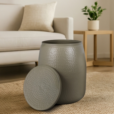 Click here for HAPPIMESS Merida Round Storage Side Table  Almond prices