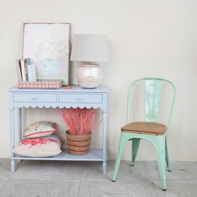 Click here for Storied Home Scalloped Console Table  Lavender prices