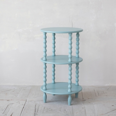 Click here for Storied Home Round Accent Table  Aqua prices
