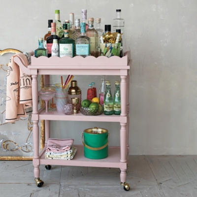 Click here for Storied Home 3 Tier Bar Scalloped Tray  Pink prices