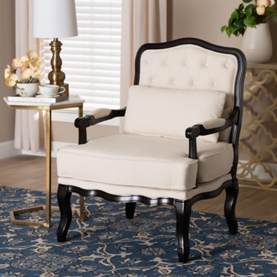 Click here for Baxton Studio Dion Accent Chair  Cream/Wenge Brown prices