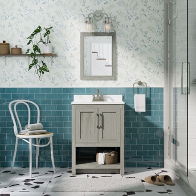 Click here for Linon Cami Bathroom Vanity with Mirror  Sandstone prices