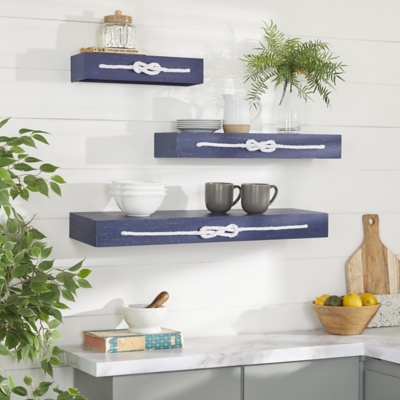 Click here for Bayberry Lane Wall Shelf (Set of 3)  Blue prices