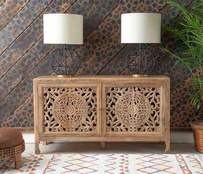 Click here for Linon Haven 60 Accent Cabinet  Natural prices