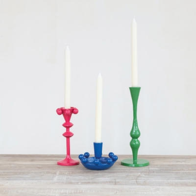 Click here for Storied Home Taper Candle Holder  Fuchsia prices