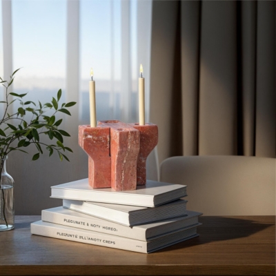 Click here for Storied Home Interlocking Candle Holder  Red prices