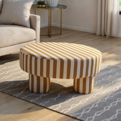 Click here for Storied Home Table Ottoman  Cream/Mustard prices