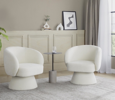 Click here for LumiSource Fran Swivel Accent Chair  Cream prices