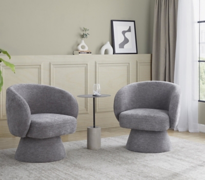 Click here for LumiSource Fran Swivel Accent Chair  Gray prices