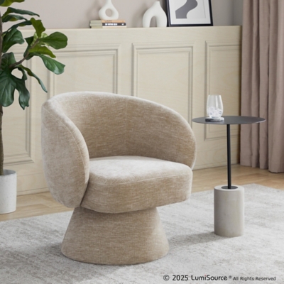 Click here for LumiSource Fran Swivel Accent Chair  Light Brown prices