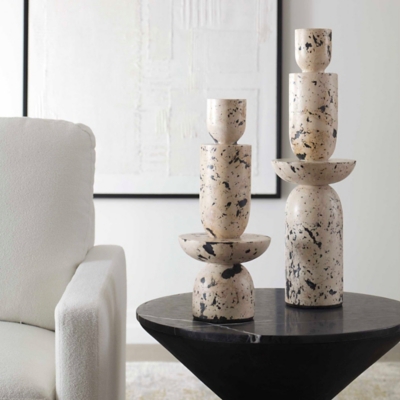 Click here for Uttermost Nouveau Tower Sculptures  White/Black prices