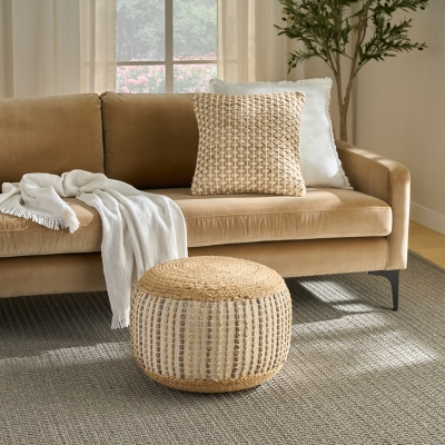 Click here for Nourison Lifestyle Pouf  Ivory prices