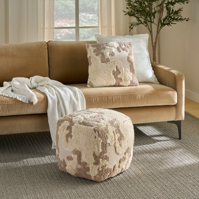 Click here for Nourison Lifestyle Indoor Pouf  Beige prices