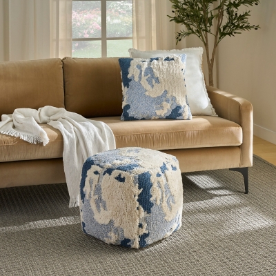 Click here for Nourison Lifestyle Indoor Pouf  Blue prices