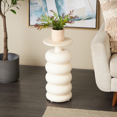 Click here for Bayberry Lane Bubble Accent Table  Cream prices