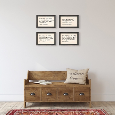 Click here for Storied Home Quotes Wall Decor (Set of 4)  Brown prices