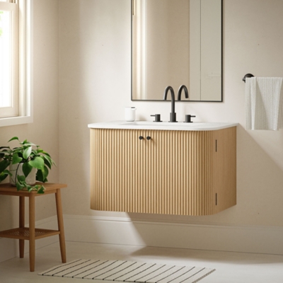 Click here for Modway Zia 30 Wall-Mount Bathroom Vanity Set  Natu... prices