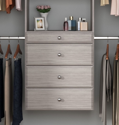 EasyFit Closet Storage Solutions 48"-96" W Weathered Gray Closet System ...