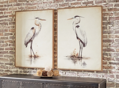 Click here for Aubinell Herons Wall Art (Set of 2)  Beige prices