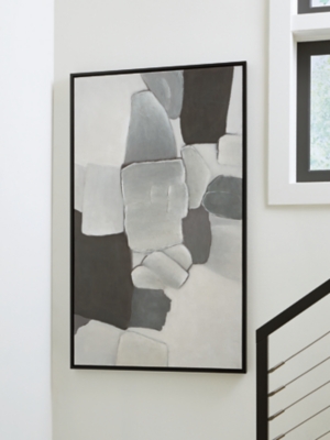 Click here for Adilson Abstract Canvas Wall Art  White/Gray/Black prices