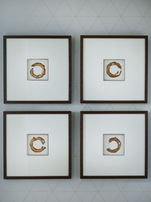 Click here for Dallbourne Wall Art (Set of 4)  White/Gold Finish prices