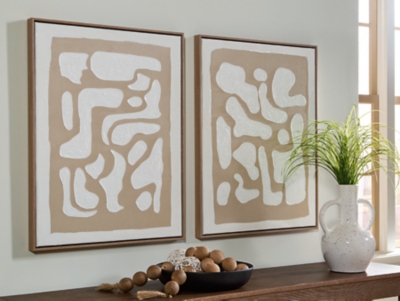 Click here for Waldett Abstract Canvas Wall Art (Set of 2)  Beige... prices