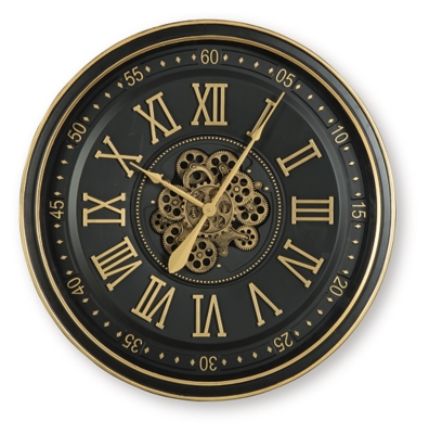 Dairton Metal And Glass Wall Clock | Ashley