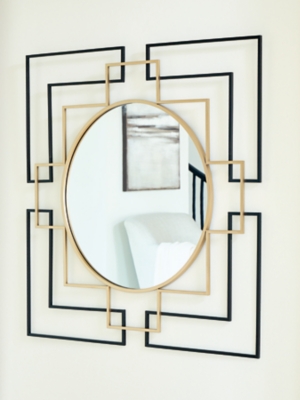 Click here for Oceanal Accent Mirror  Black/Gold Finish prices