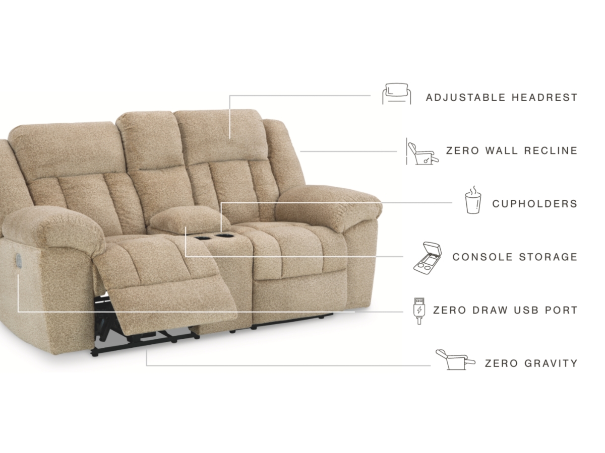 Tip Off Dual Power Reclining Loveseat Ashley